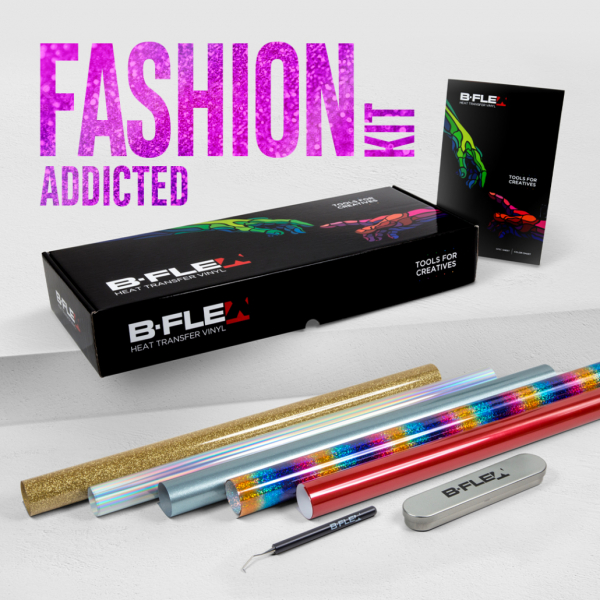 Flex Fashion addicted KIT (5 × metalic and glitter colors, 30 × 50cm ...