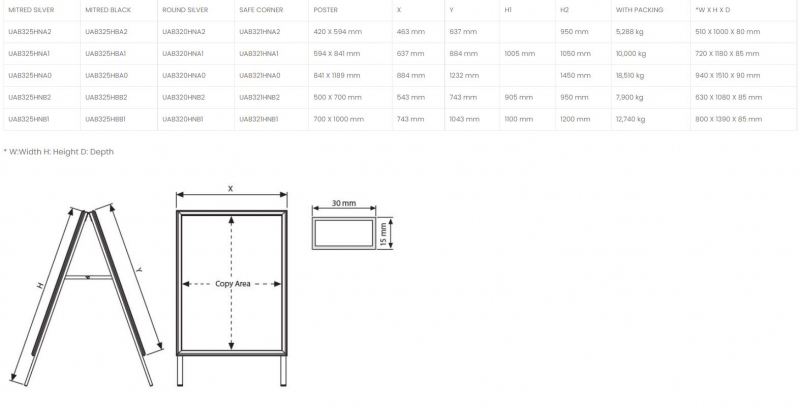 Metal A stand ECO series - 260125